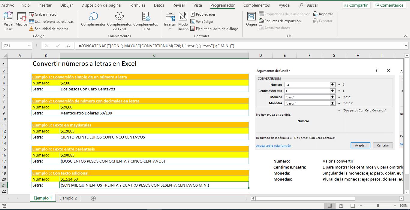 Convertidor de números a letras en Excel - Edwin Ortiz